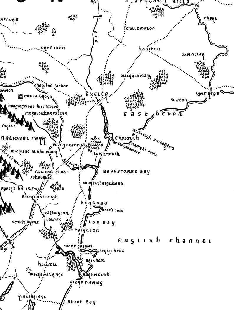 DEVON County Map Print County Map Minimalist Map Art - Etsy UK