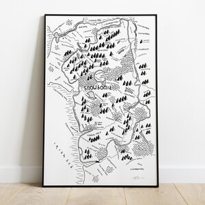 SNOWDONIA Map Print | National Park Map | Minimalist Map Art | Wall Art ...