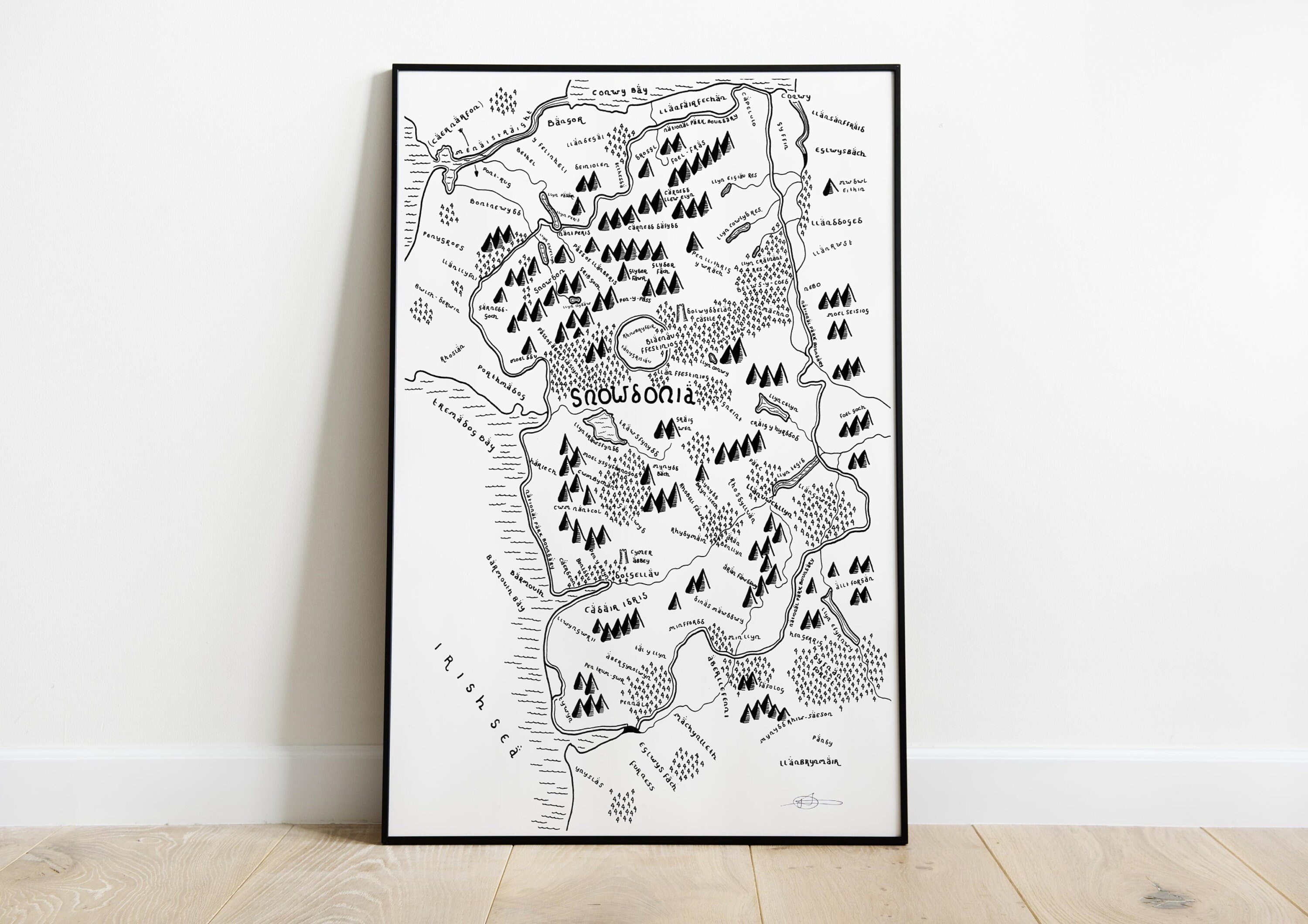 SNOWDONIA Map Print | National Park Map | Minimalist Map Art | Wall Art ...