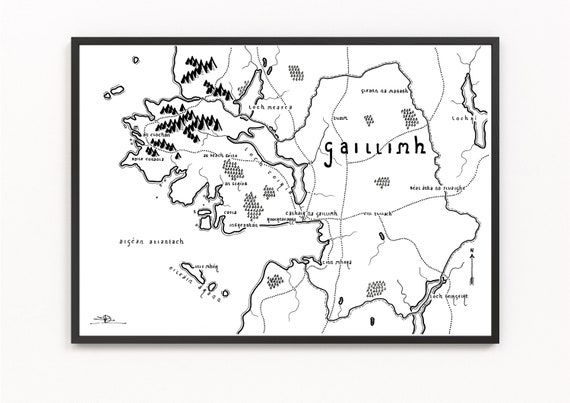 GAILLIMH galway Ireland County Map Minimalist Map Art - Etsy