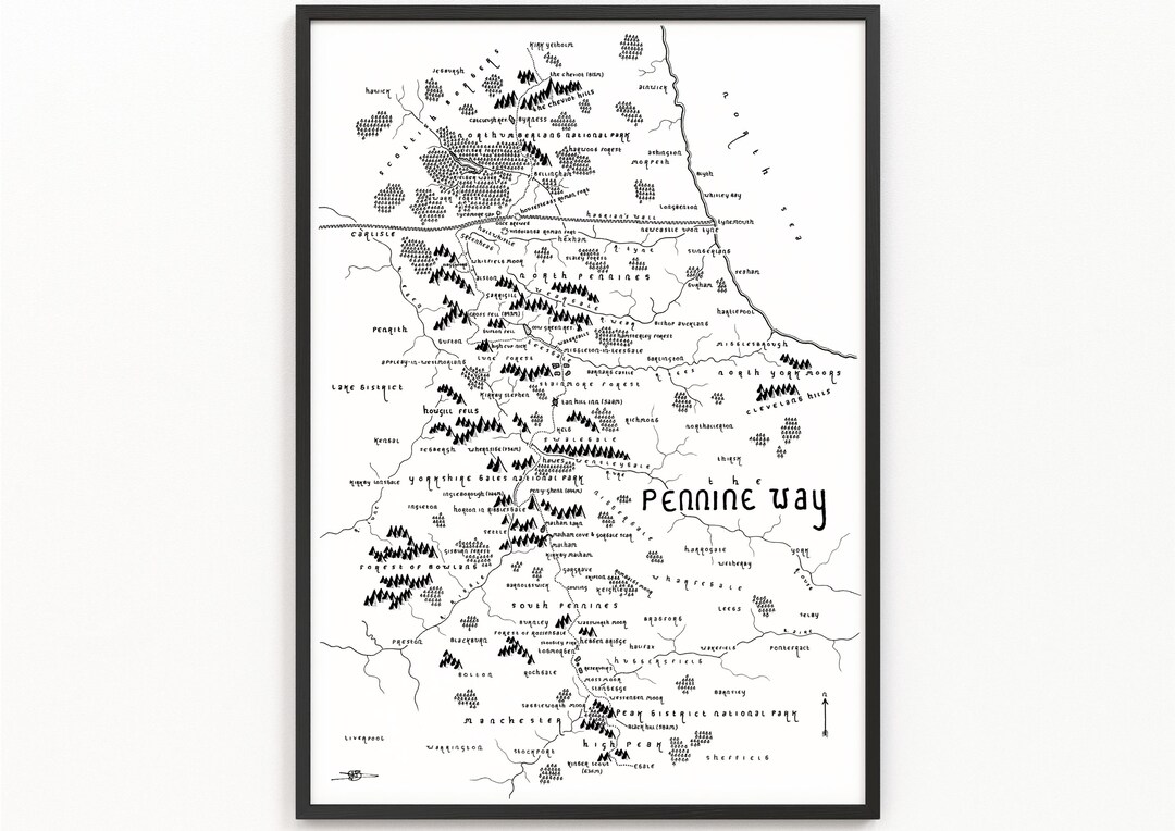 THE PENNINE WAY Map Print | Trail Map | Minimalist Map Art | Wall Art ...