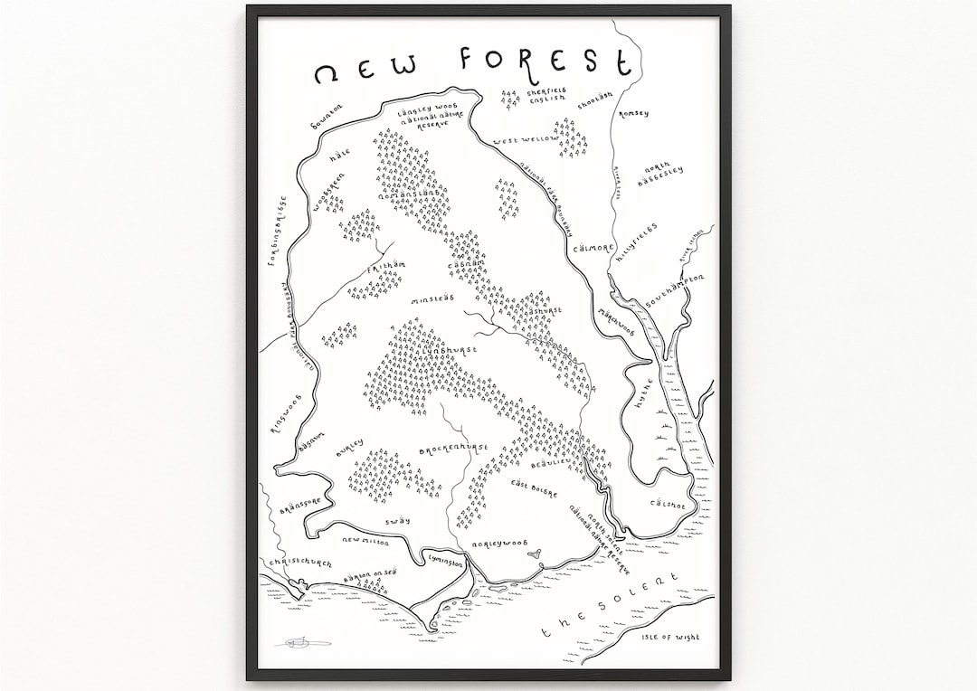 THE NEW FOREST Map Print | National Park Map | Minimalist Map Art ...