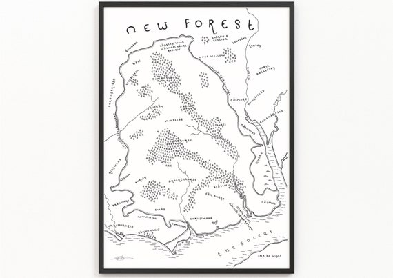 THE NEW FOREST Map Print National Park Map Minimalist Map - Etsy