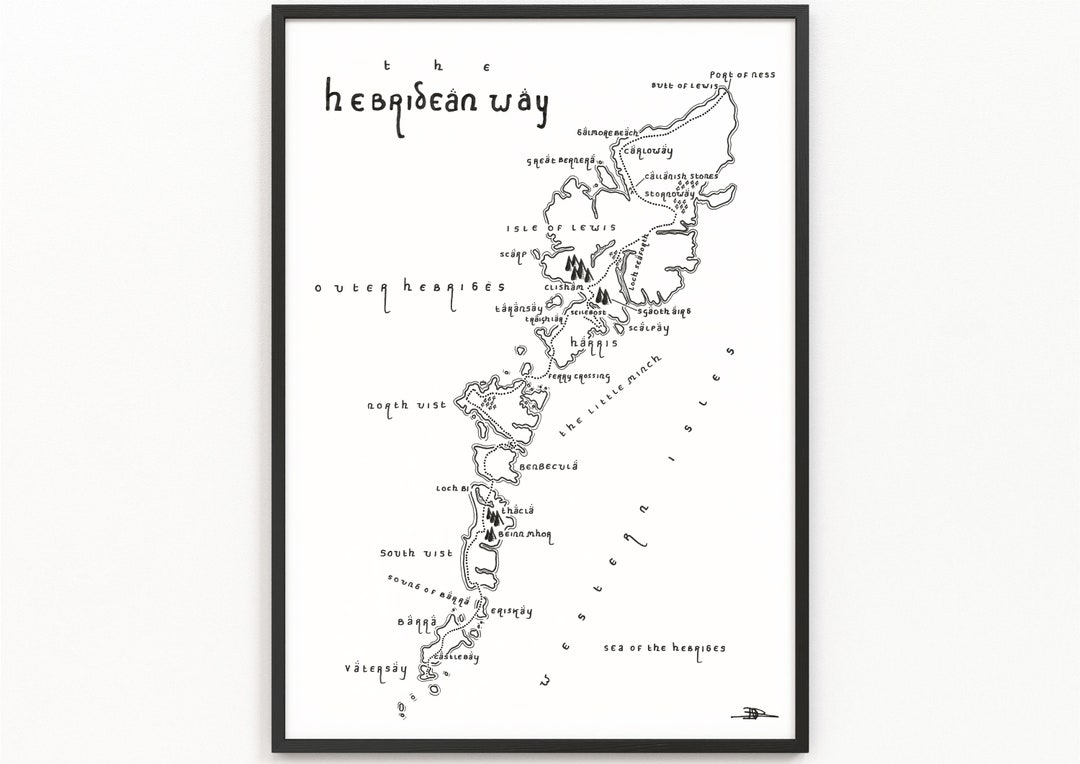 THE HEBRIDEAN WAY Map Print | Trail Map | Minimalist Map Art | Wall Art ...
