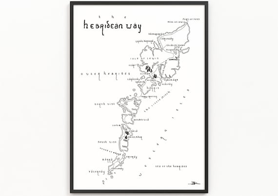 THE HEBRIDEAN WAY Map Print Trail Map Minimalist Map Art | Etsy