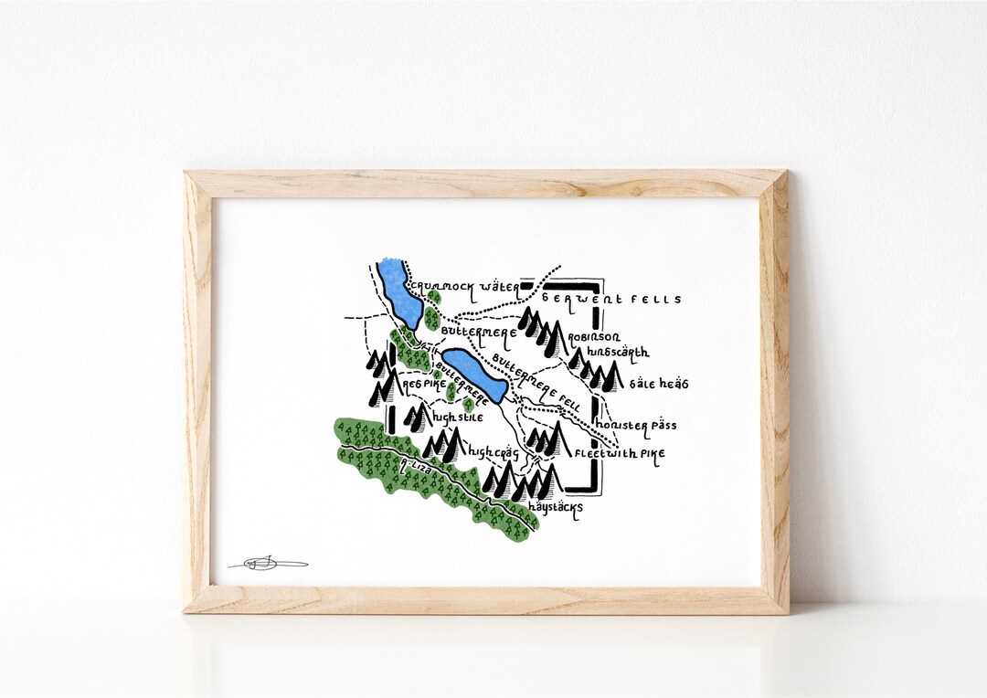 BUTTERMERE Limited Edition Colour Map Print National Park - Etsy