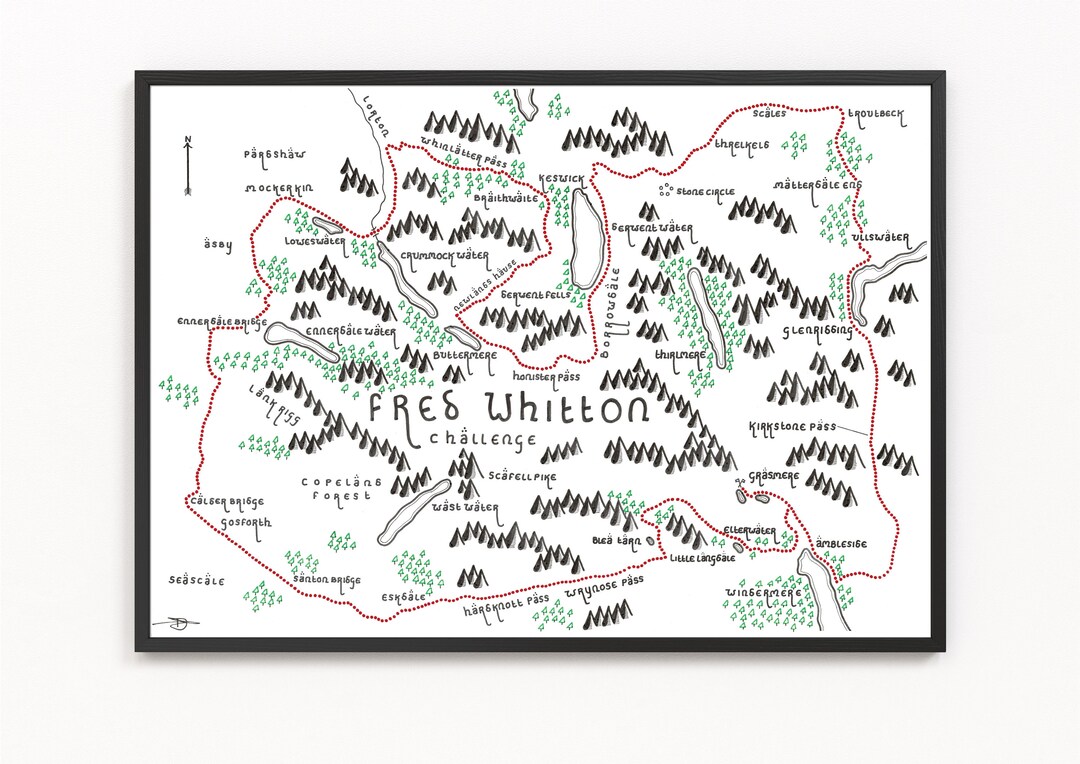 The FRED WHITTON CHALLENGE Map Print | Trail Map | Minimalist Map Art ...