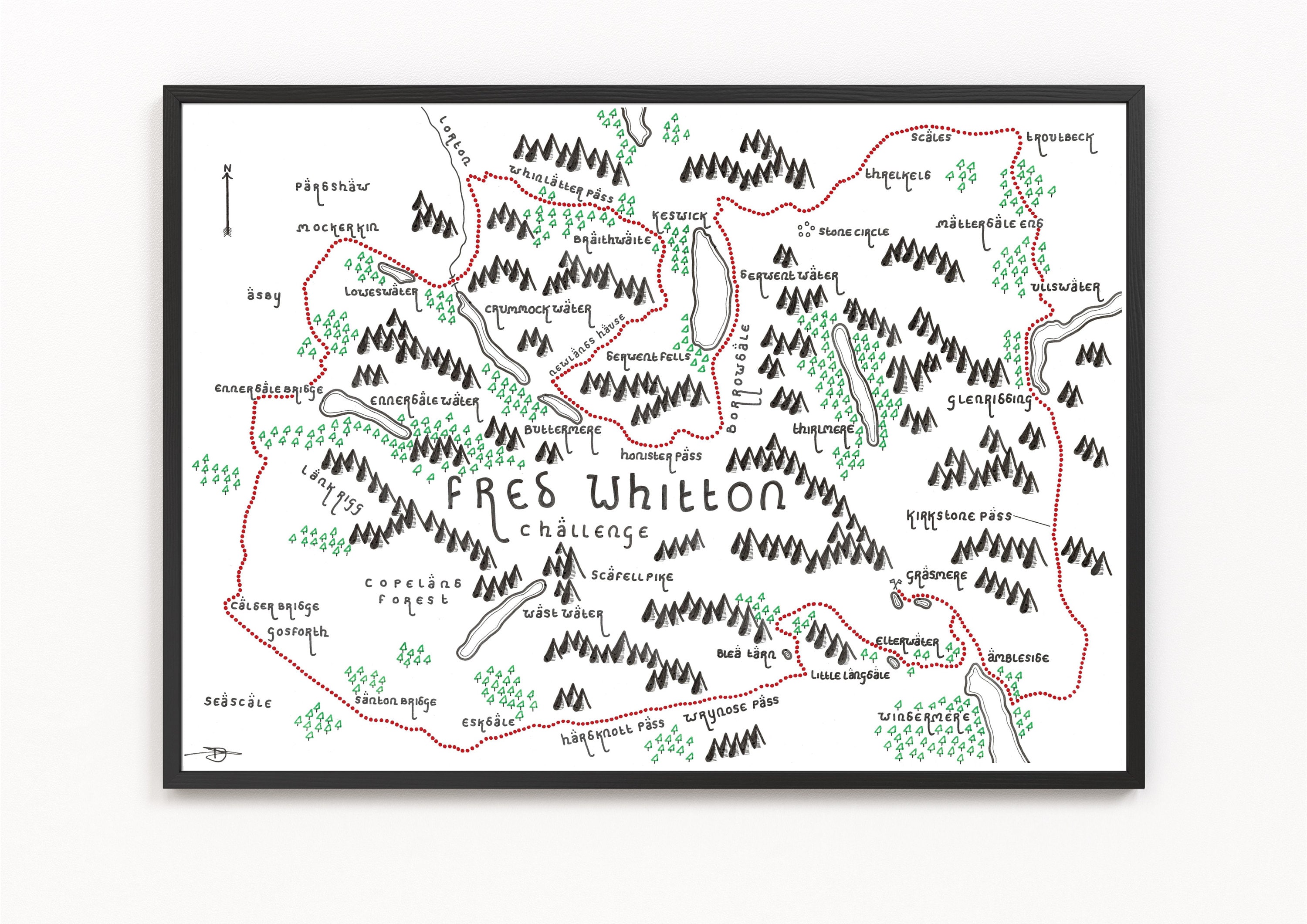The FRED WHITTON CHALLENGE Map Print | Trail Map | Minimalist Map Art ...