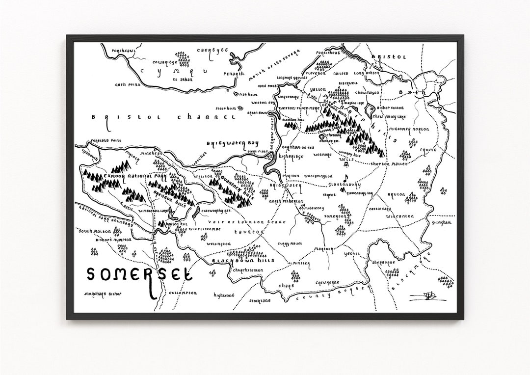 SOMERSET County Map Print | County Map | Minimalist Map Art | Wall Art ...