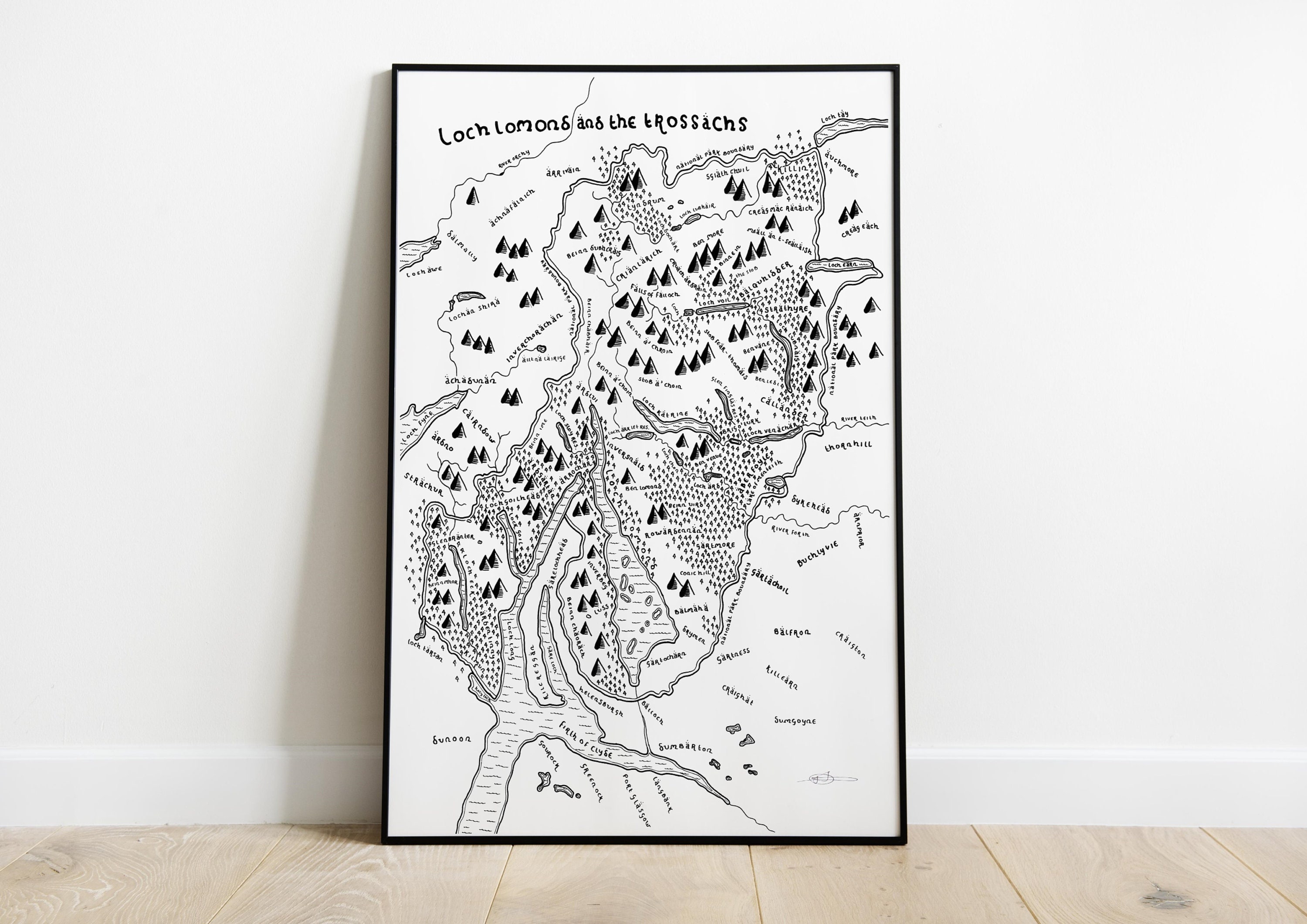 LOCH LOMOND & the TROSSACHS Map Print National Park Map - Etsy UK