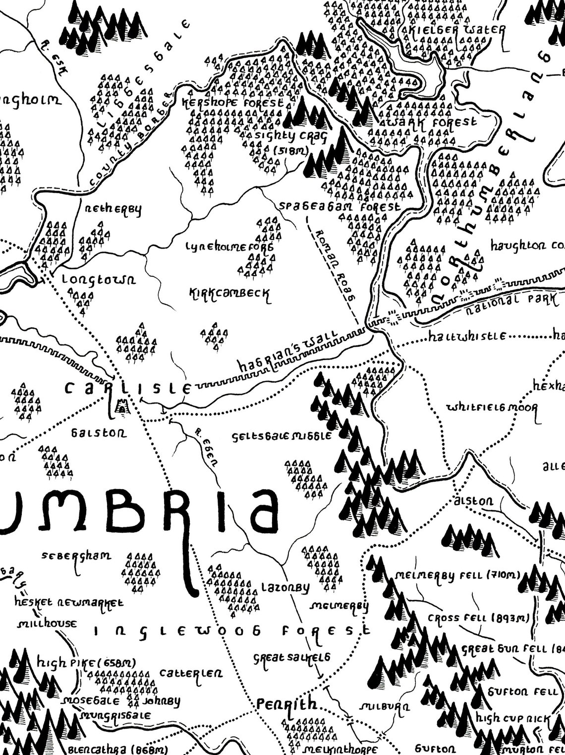 CUMBRIA Map Print | County Map | Minimalist Map Art | Wall Art | Art ...