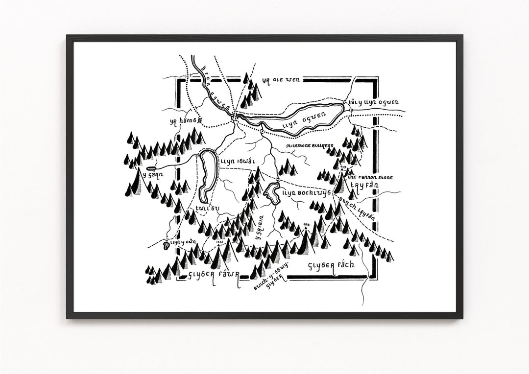 TRYFAN & THE GLYDERS Map Print | Mountain Map | Minimalist Map Art ...