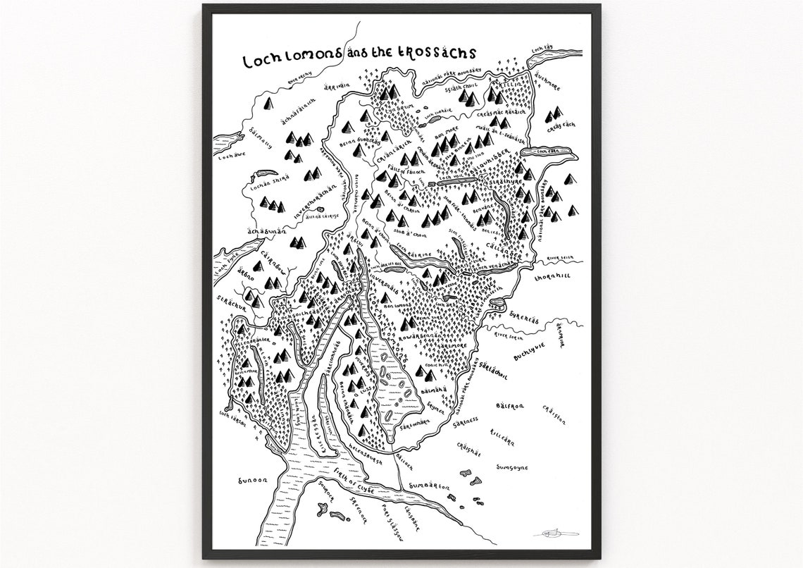 LOCH LOMOND & the TROSSACHS Map Print National Park Map - Etsy UK