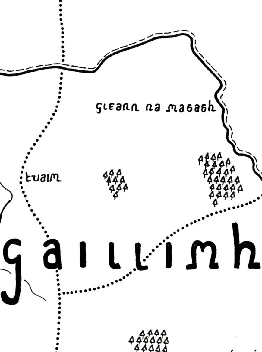 GAILLIMH (galway), Ireland | County Map | Minimalist Map Art | Wall Art ...