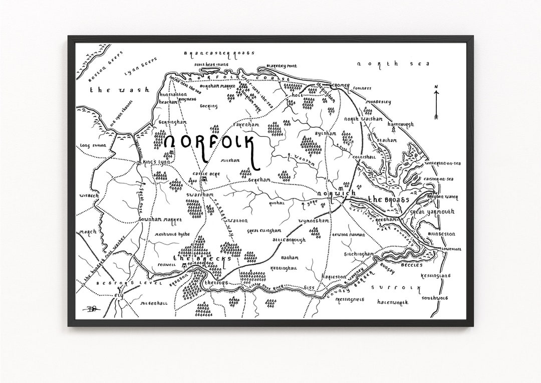 NORFOLK Map Print | County Map | Minimalist Map Art | Wall Art | Art ...
