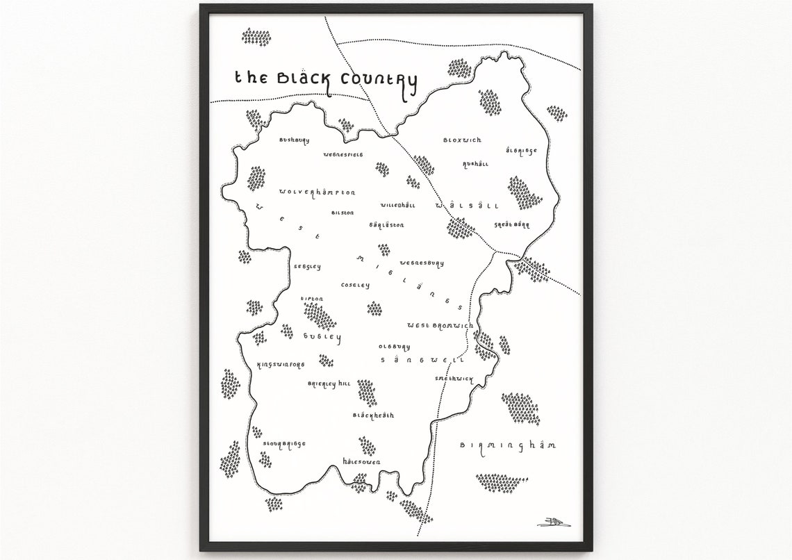 THE BLACK COUNTRY Map Print Minimalist Map Art Wall Art - Etsy UK