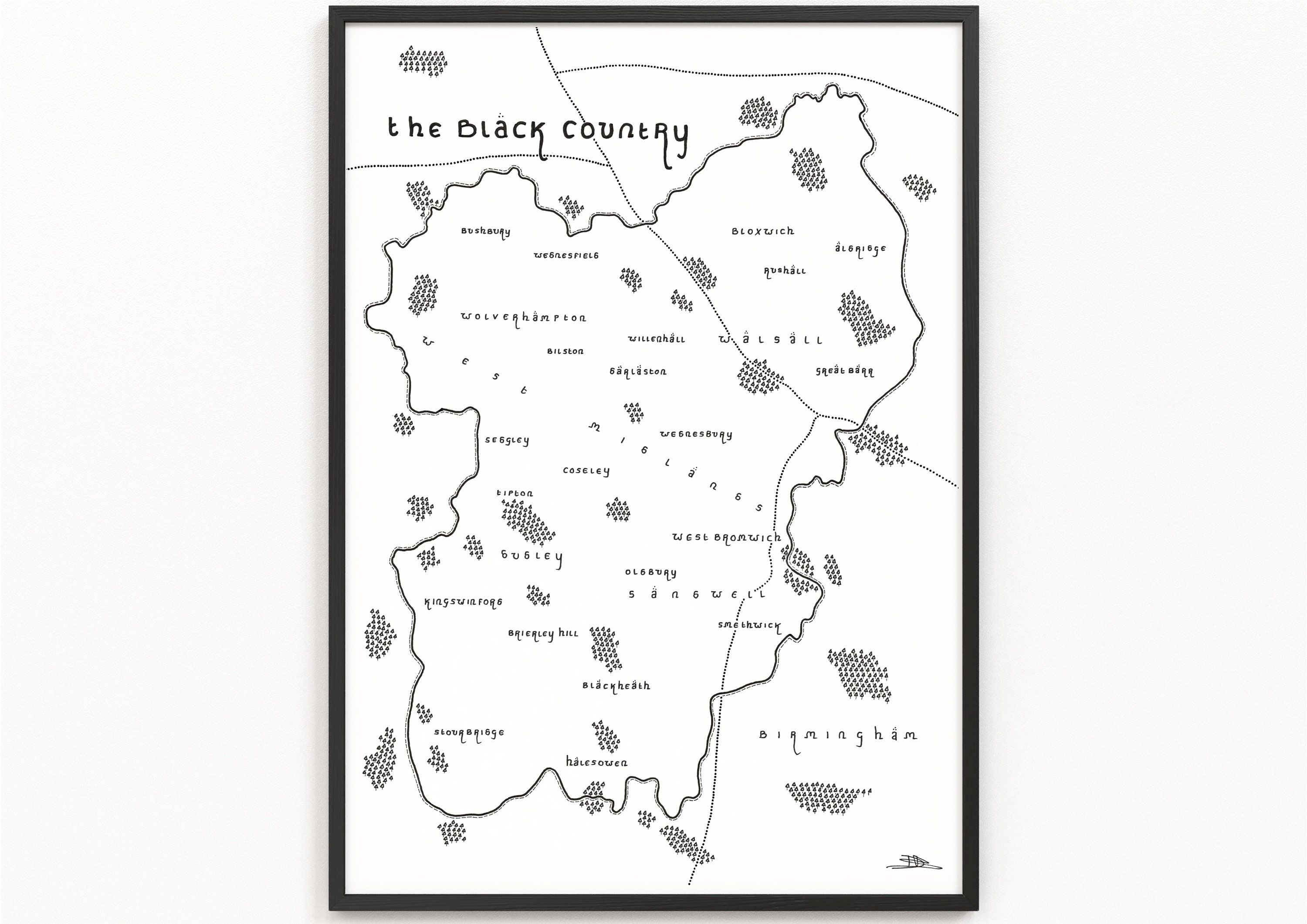 THE BLACK COUNTRY Map Print Minimalist Map Art Wall Art | Etsy