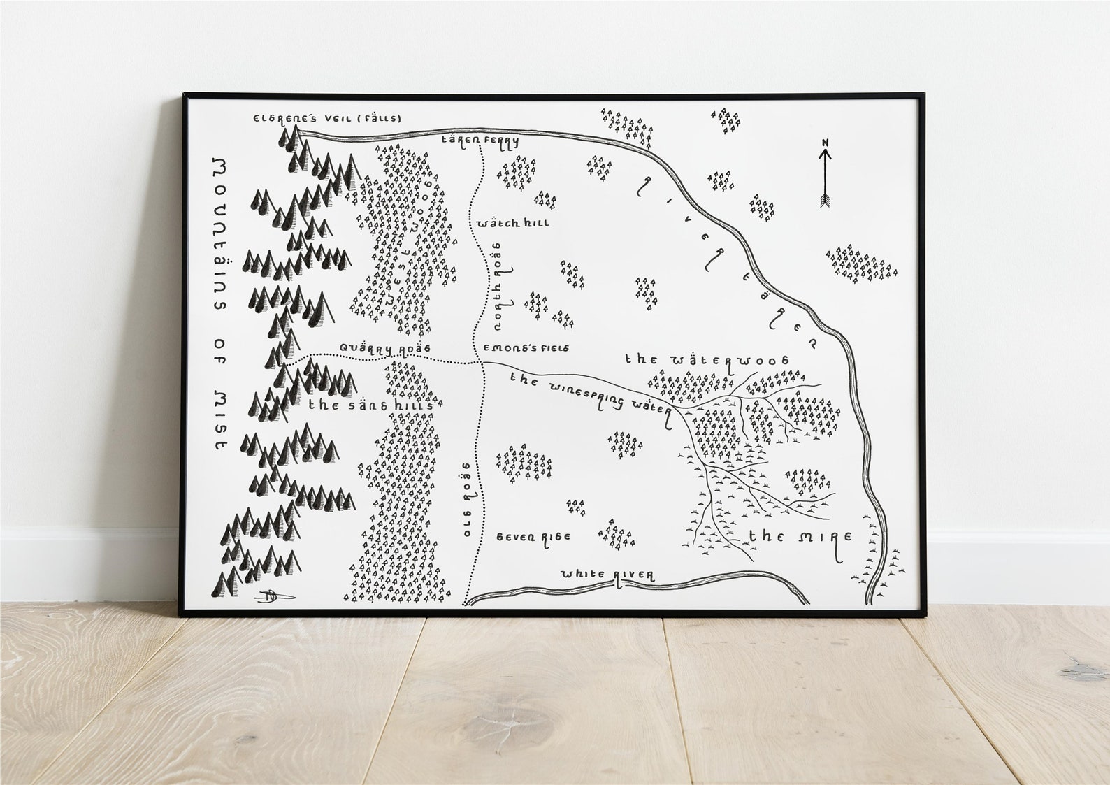 TWO RIVERS the Wheel of Time Map Print Fictional Map - Etsy