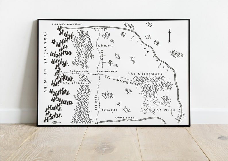 TWO RIVERS the Wheel of Time Map Print Fictional Map - Etsy