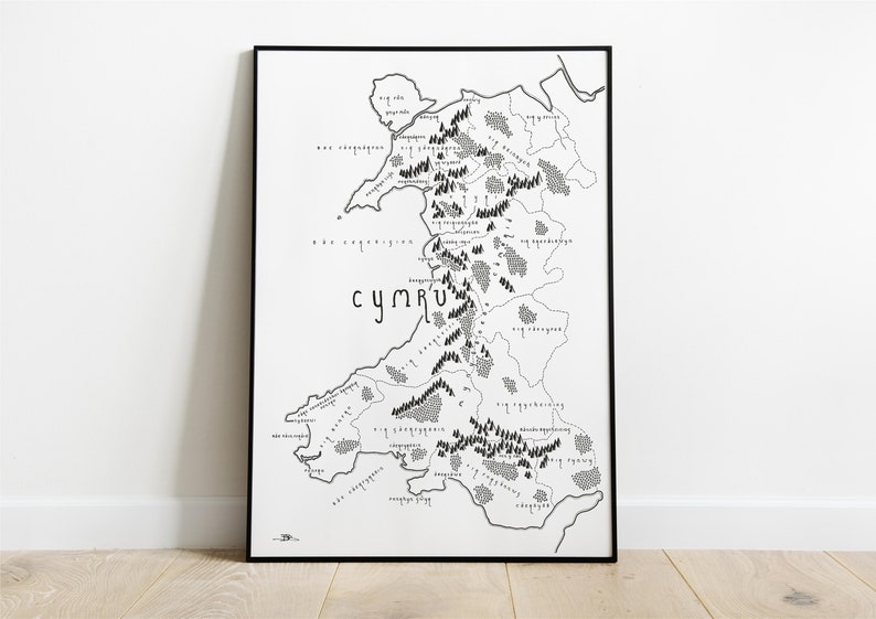 CYMRU WALES Map Print Country Map Minimalist Map Art - Etsy UK