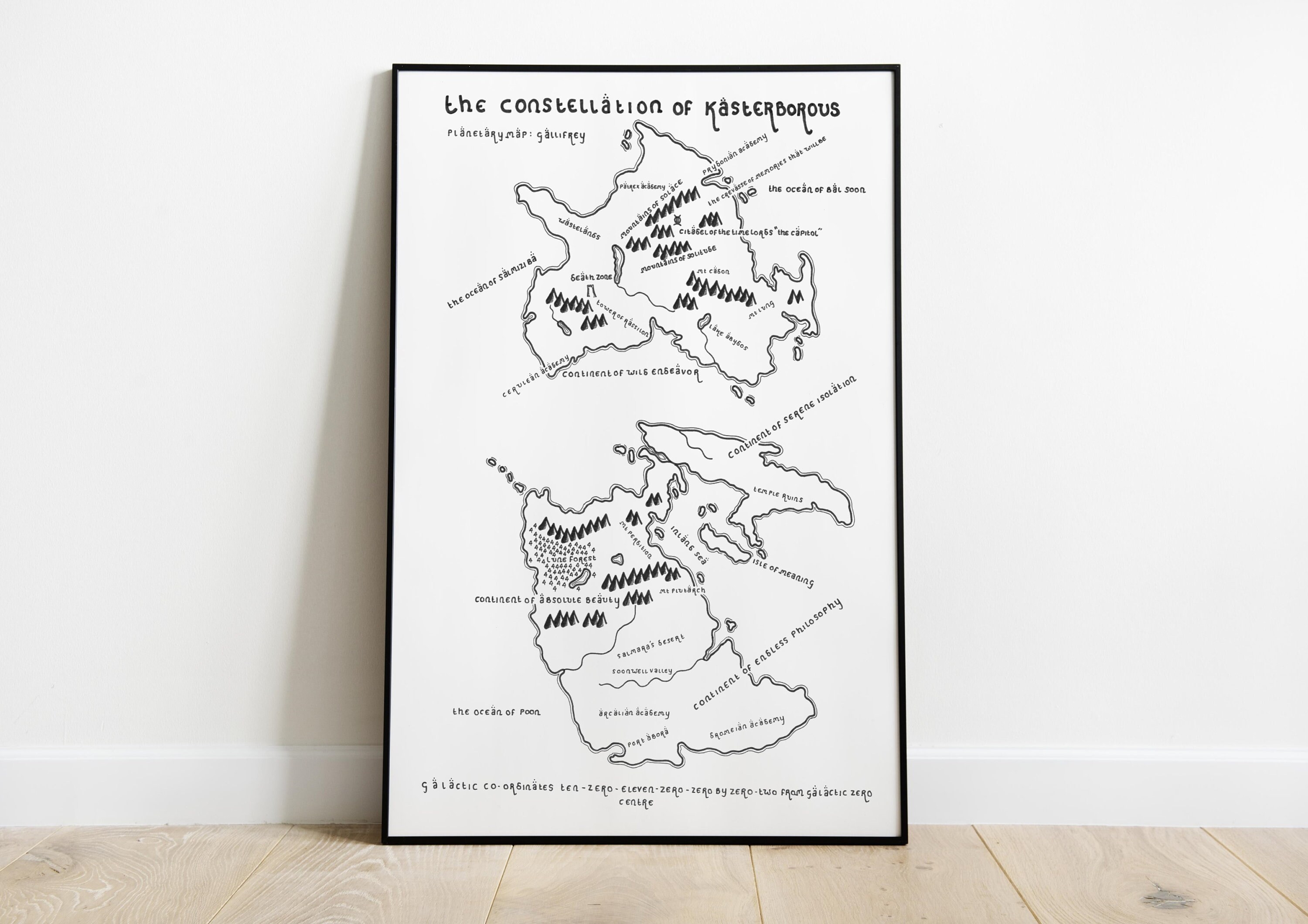 GALLIFREY dr Who Map Print Fictional Map Minimalist Map - Etsy UK