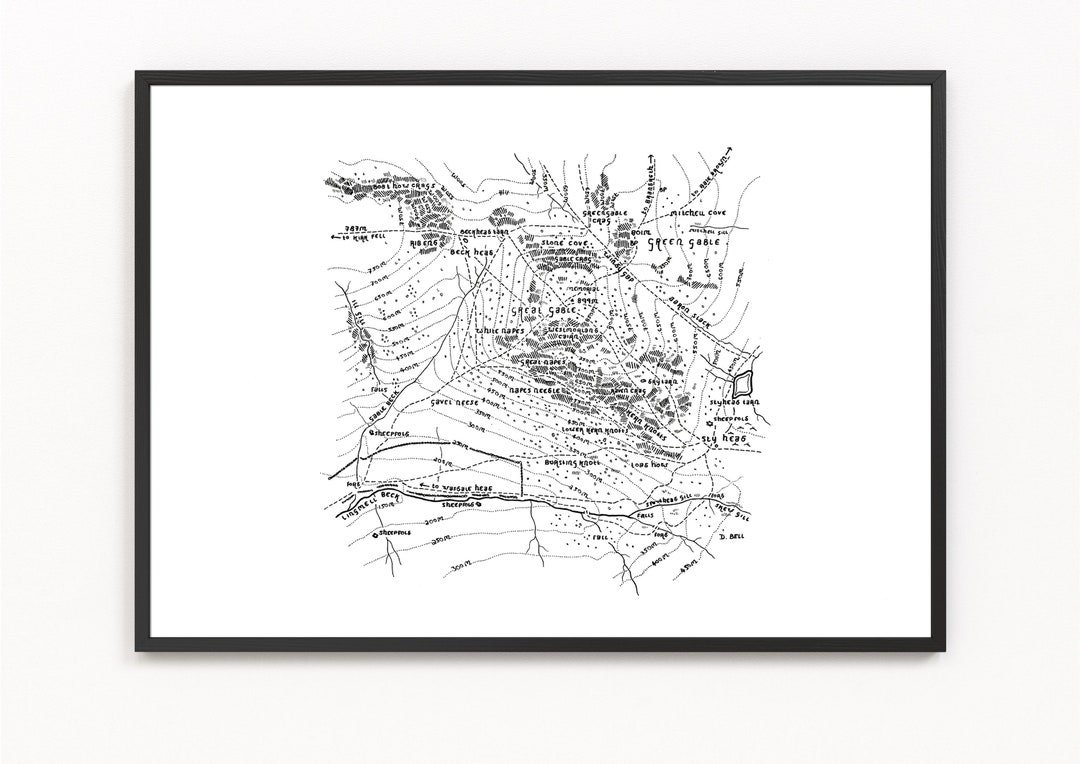 THE GABLES | Great Gable | Green Gable | Wainwright Inspired Map | Map ...