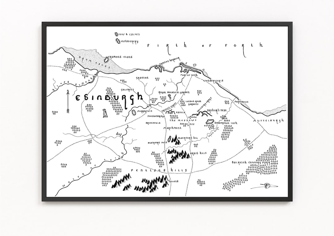 EDINBURGH City Map Print | City Map | Minimalist Map Art | Wall Art ...