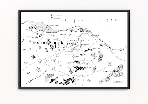 EDINBURGH City Map Print City Map Minimalist Map Art - Etsy