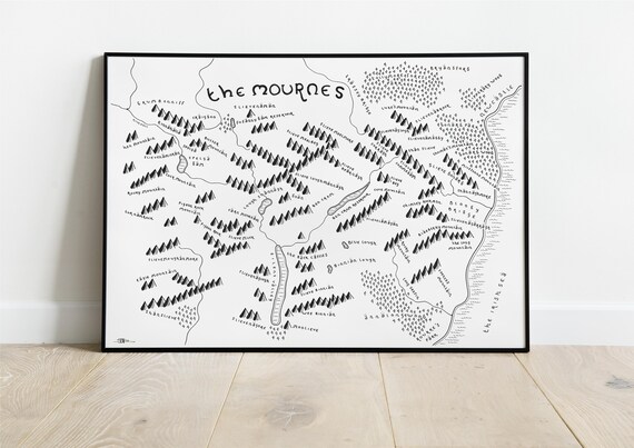 THE MOURNES Map Print Mountain Map Minimalist Map Art - Etsy