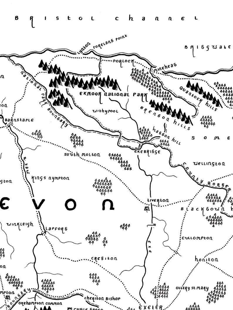 DEVON County Map Print County Map Minimalist Map Art - Etsy UK