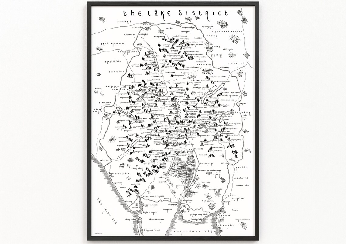 THE WAINWRIGHTS Map Print National Park Map Minimalist Map - Etsy UK
