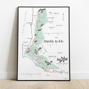 MUNDA BIDDI TRAIL Map Print | Trail Map | Minimalist Map Art | Wall Art ...