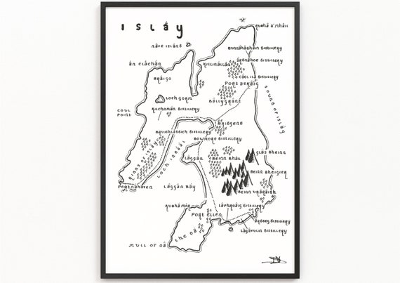 ISLAY distilleries Map Print Minimalist Map Art Wall Art - Etsy