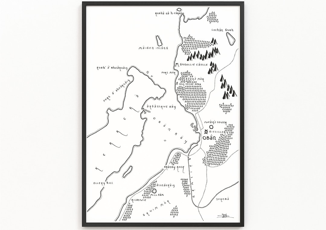 OBAN Map Print | National Park Map | Minimalist Map Art | Wall Art ...