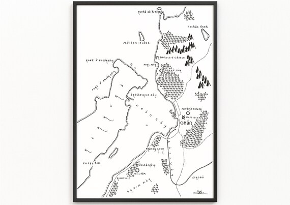 OBAN Map Print National Park Map Minimalist Map Art Wall - Etsy