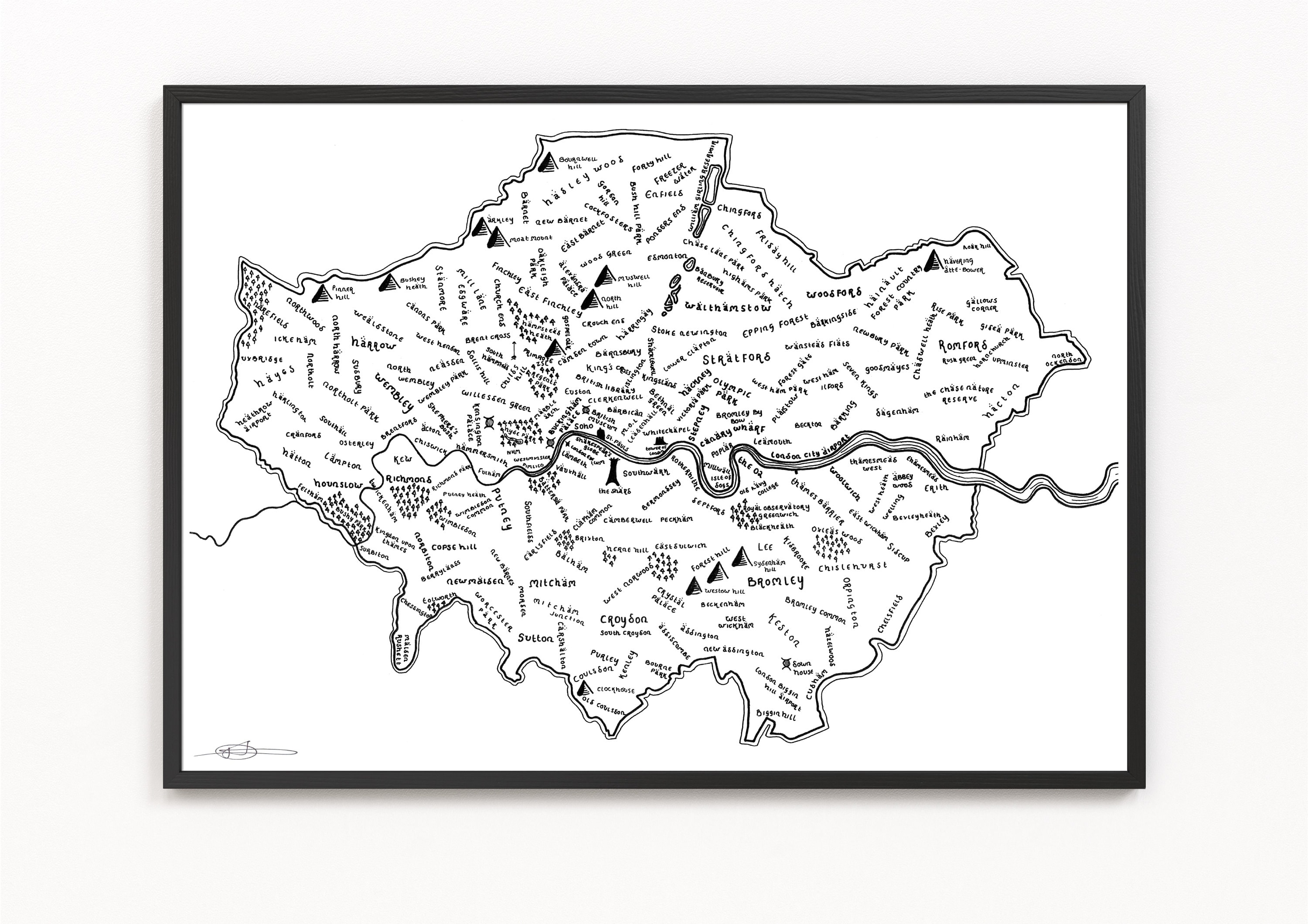 LONDON Map Print City Map Minimalist Map Art Wall Art - Etsy UK