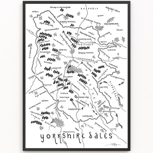 Yorkshire Dales National Park Map Art Print - Etsy