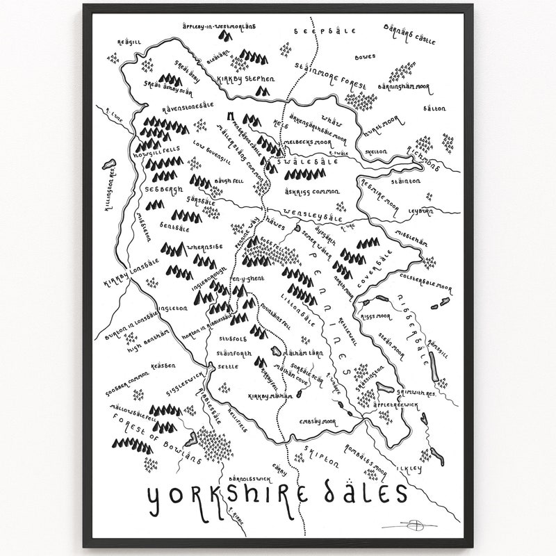 Maps of Yorkshire Dales - Etsy