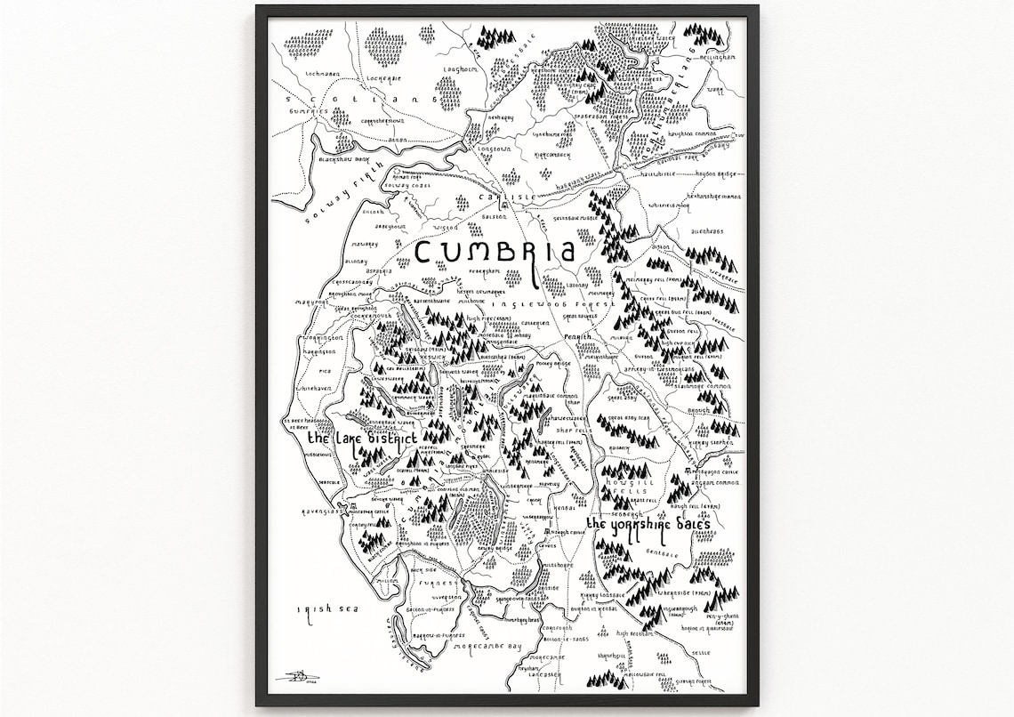CUMBRIA Map Print County Map Minimalist Map Art Wall Art - Etsy UK
