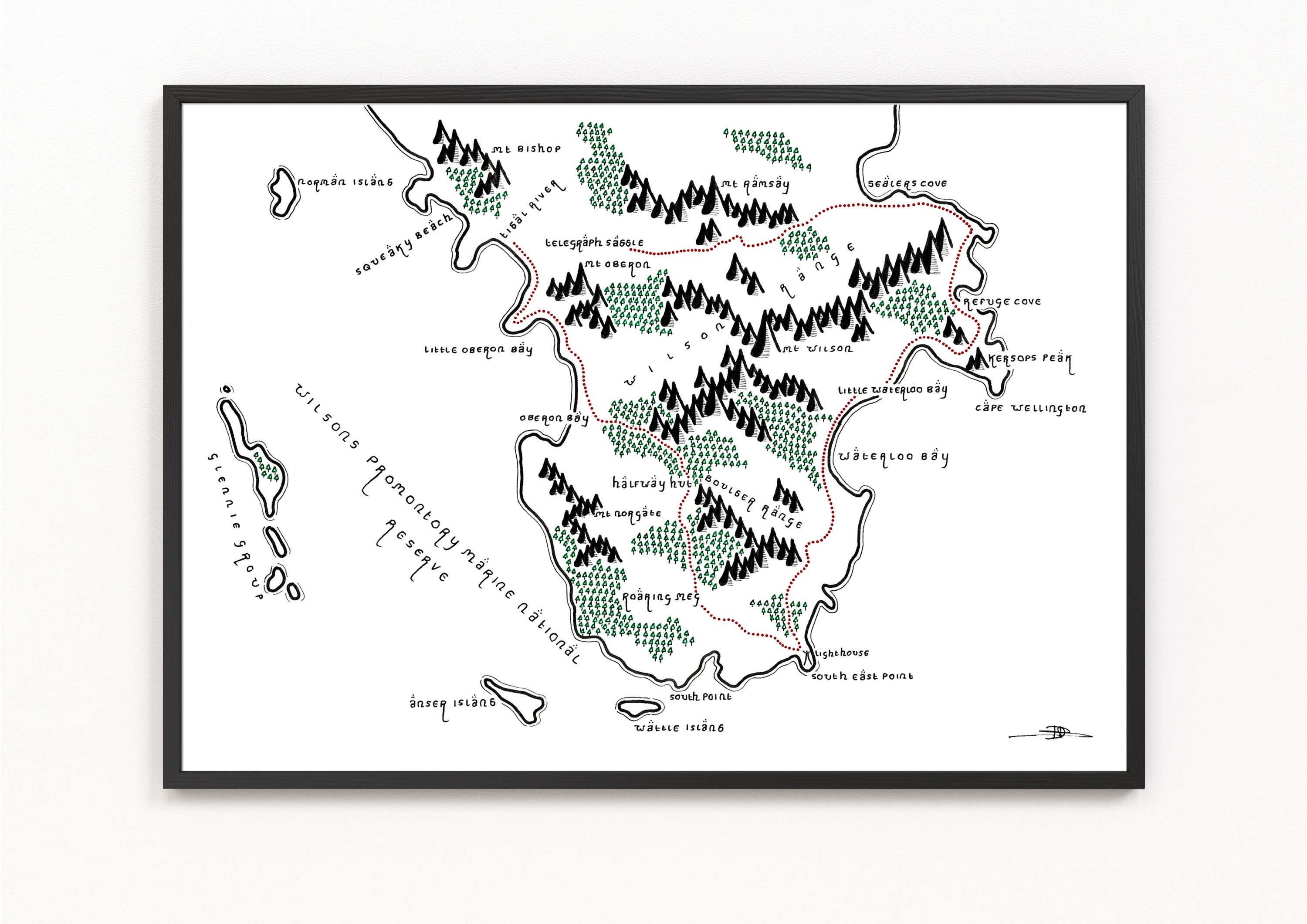 WILSONS PROMONTORY Map Print Trail Map Minimalist Map Art - Etsy