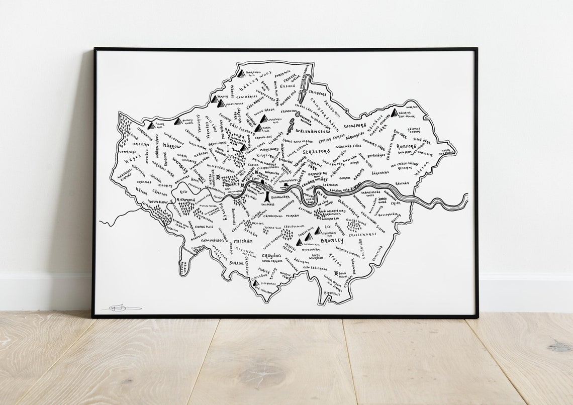 LONDON Map Print City Map Minimalist Map Art Wall Art - Etsy UK