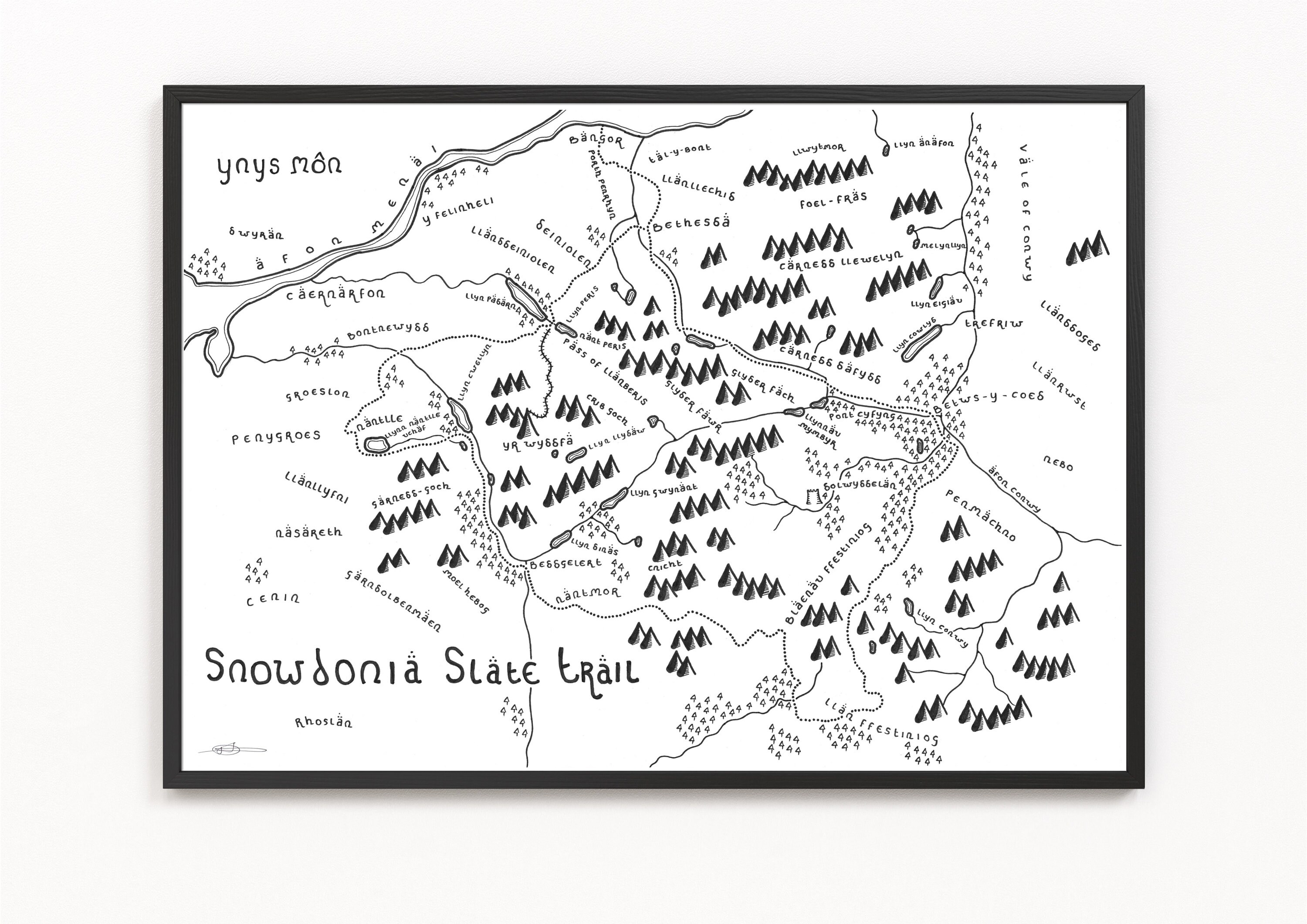 SNOWDONIA SLATE TRAIL Map Print Trail Map Minimalist Map | Etsy