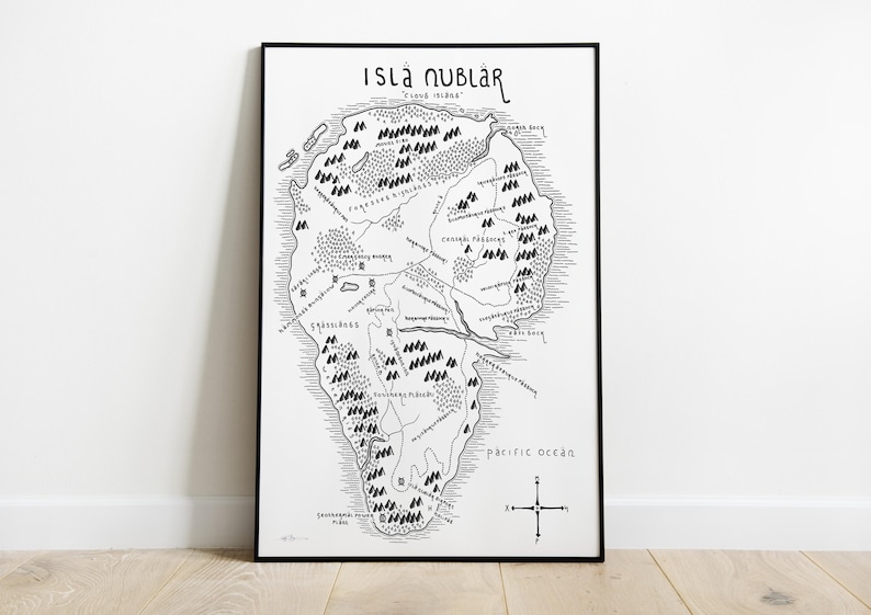 ISLA NUBLAR (jurassic Park) Map Print | Fictional Map | Minimalist Map ...