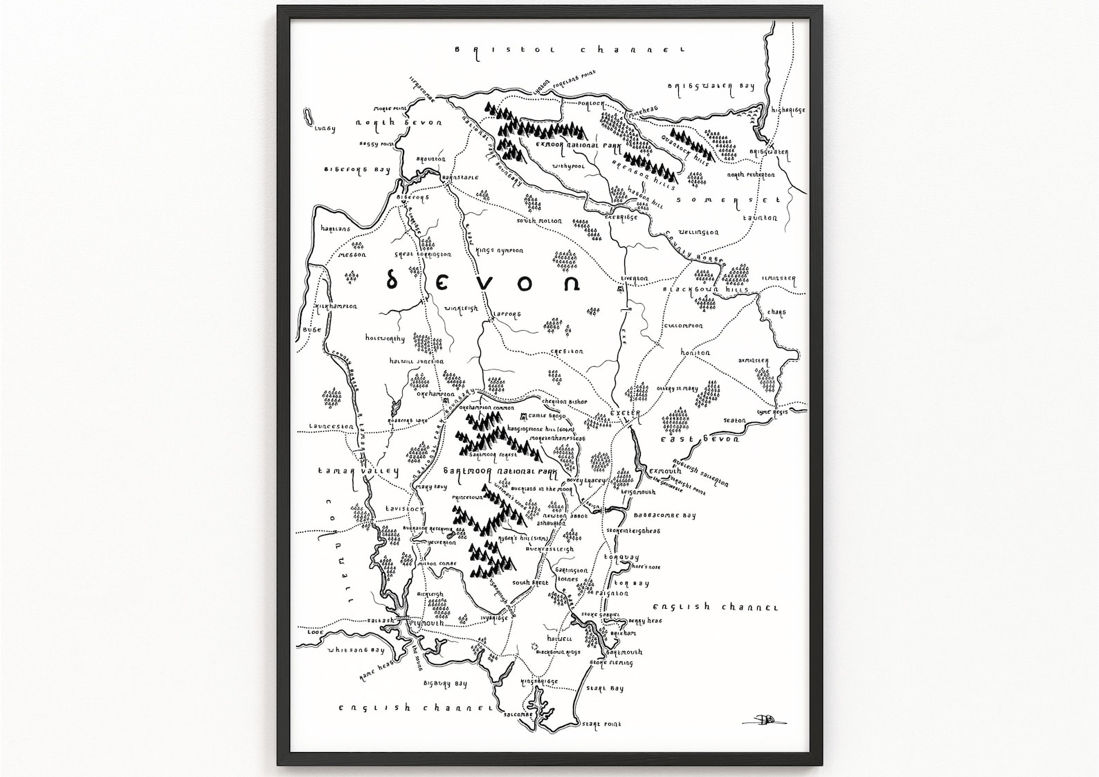 DEVON County Map Print County Map Minimalist Map Art - Etsy UK