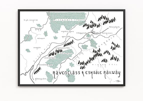 RAVENGLASS and ESKDALE RAILWAY Map Print Minimalist Map Art | Etsy