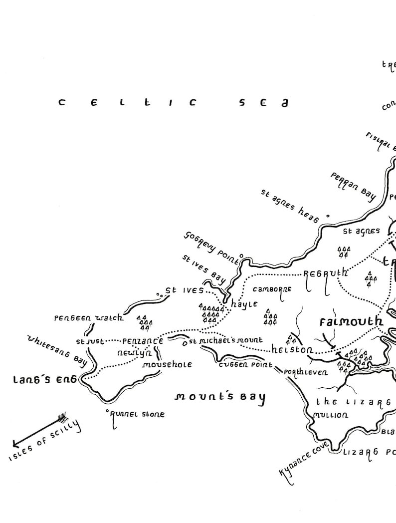 CORNWALL Map Print County Map Minimalist Map Art Wall | Etsy UK