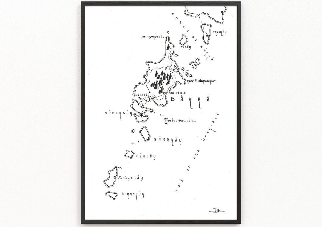 BARRA Map Print | Minimalist Map Art | Wall Art | Art Print - Etsy