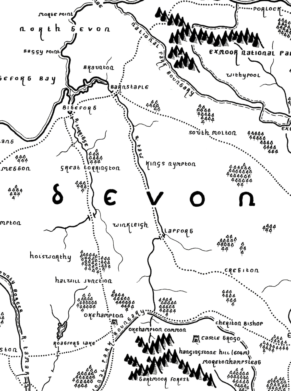 DEVON County Map Print County Map Minimalist Map Art - Etsy UK