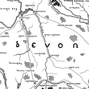 DEVON County Map Print | County Map | Minimalist Map Art | Wall Art ...
