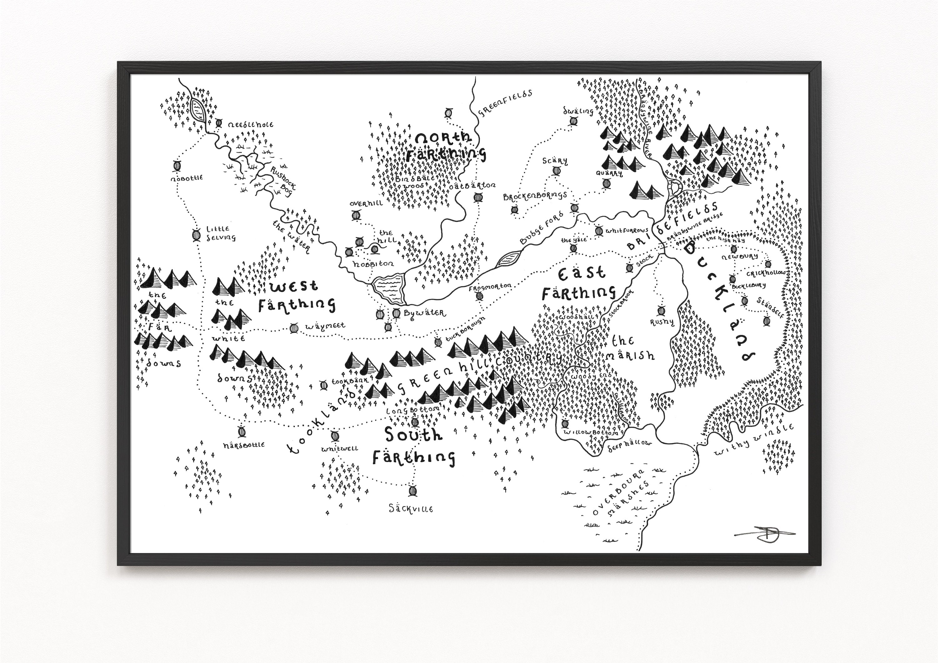 The Hobbit Map Of The Shire